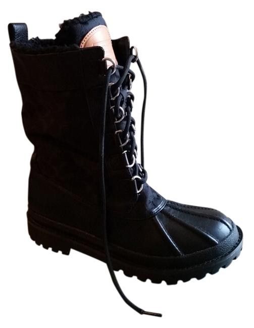 COACH BLACK LEATHER LAURA BOOTS, Luxury, Apparel on Carousell