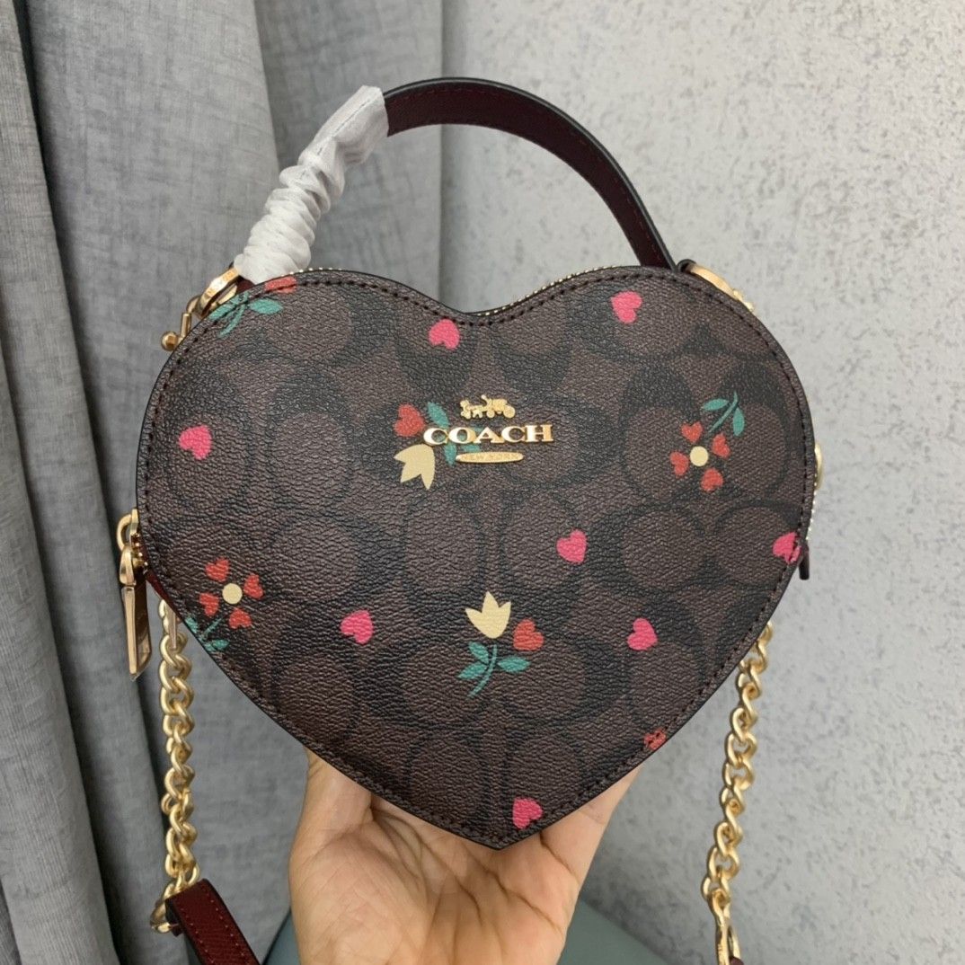 Coach Jacquard Heart Shape Crossbody Bag, Women's Fashion, Bags ...