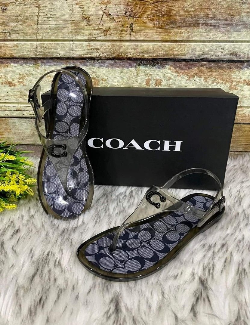 COACH Natalee Jelly Black US7, Women's Fashion, Footwear, Flats & Sandals on Carousell