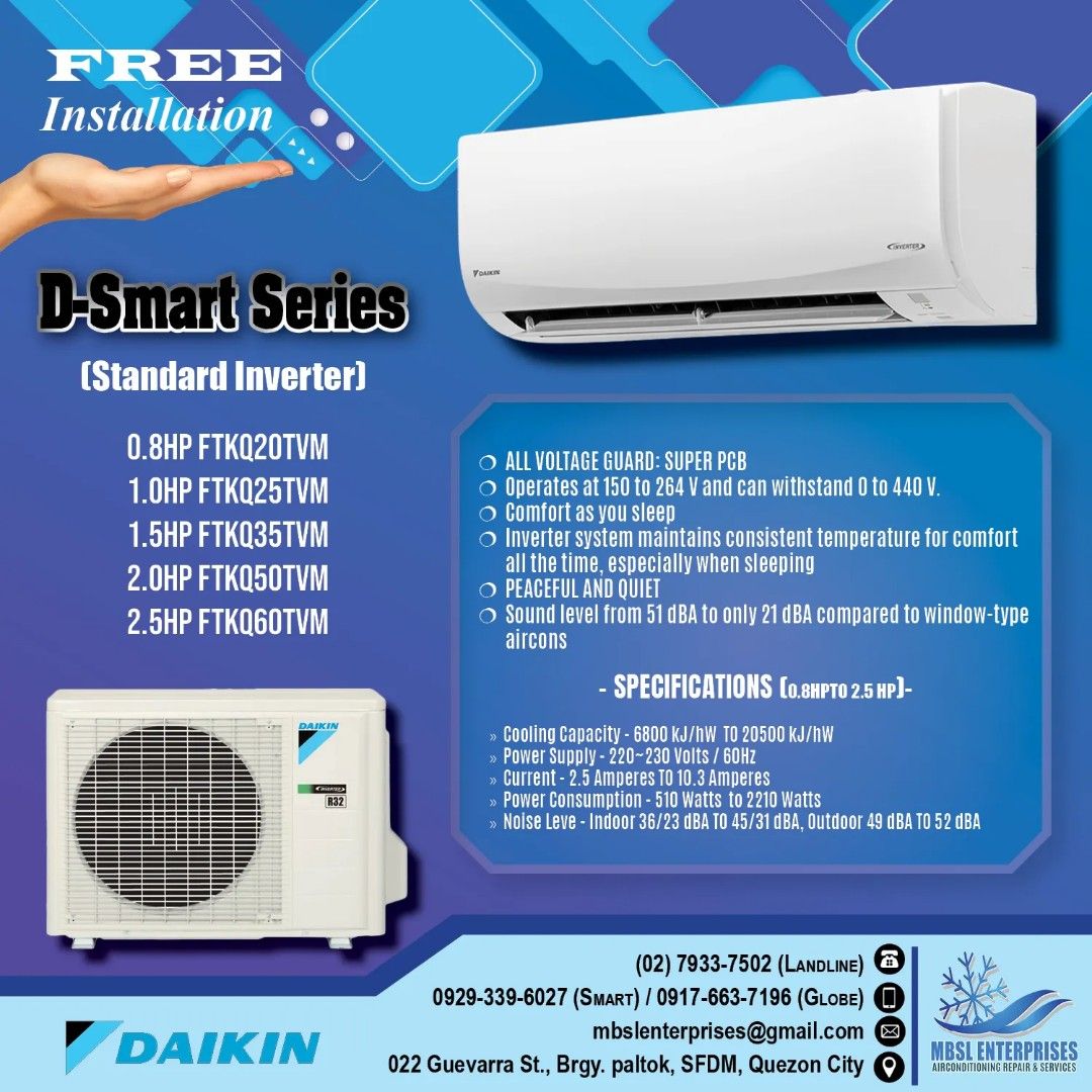 DAIKIN DSMART/ QUEEN/ KING SERIES INVERTER, TV & Home Appliances, Air Conditioning and Heating ...