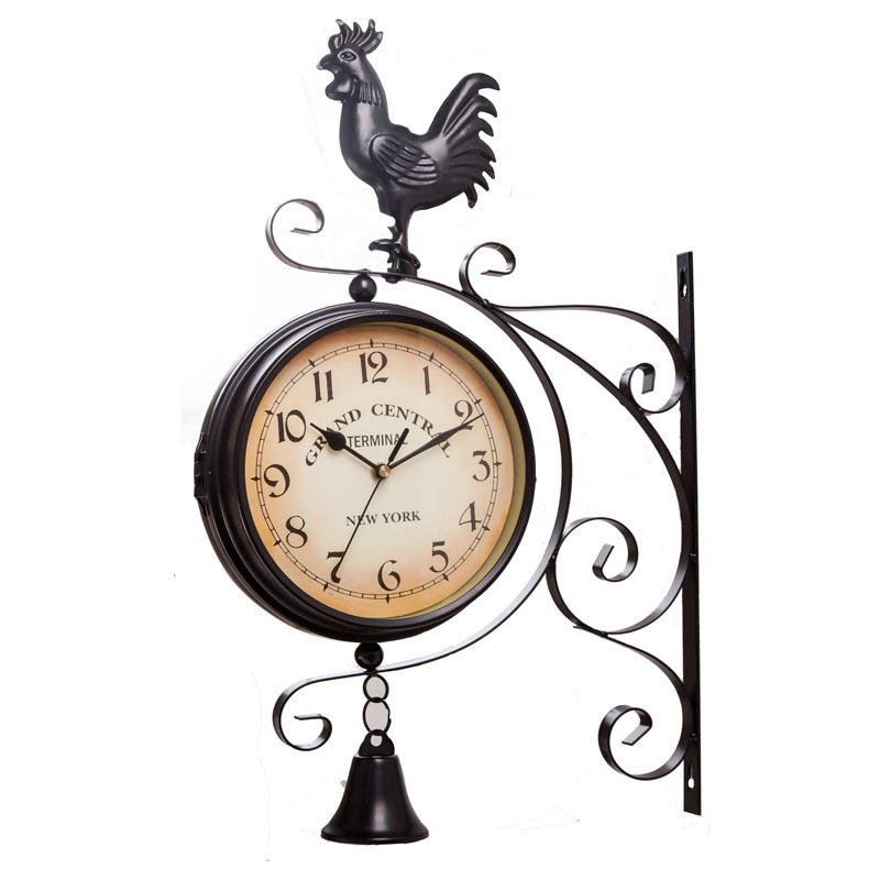 Double sided country chicken clock, Furniture & Home Living, Home Decor ...