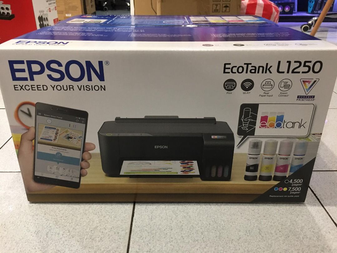 Epson EcoTank Wi-Fi Wireless Inkjet Single Function Printer, Computers ...