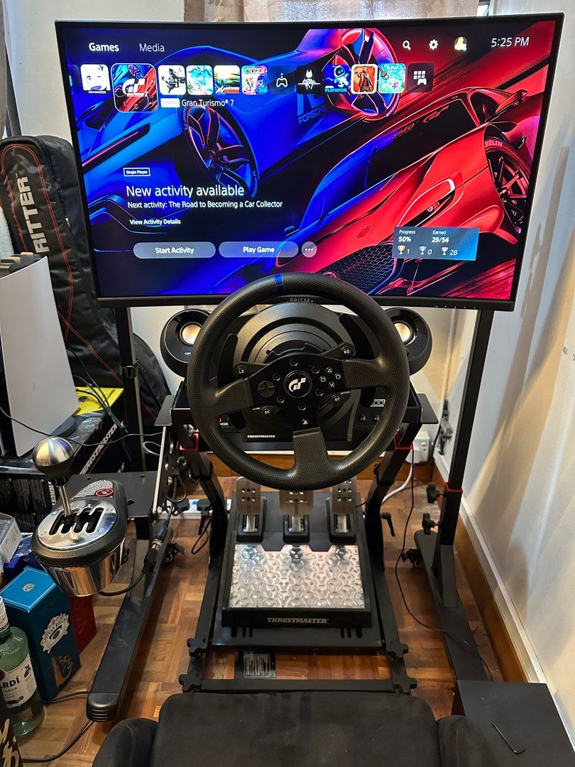 Beloved Full Thrustmaster Sim driving Setup with monitor screen, Video ...
