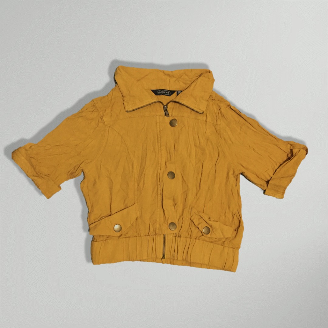 Glassons Yellow Mustard Top Jacket Button Zipper, Women's Fashion ...