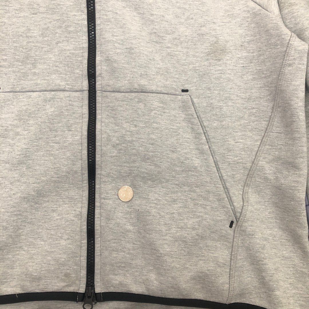 GRAY NIKE TECH FLEECE JACKET - XL BLACK TAG, Men's Fashion, Coats ...