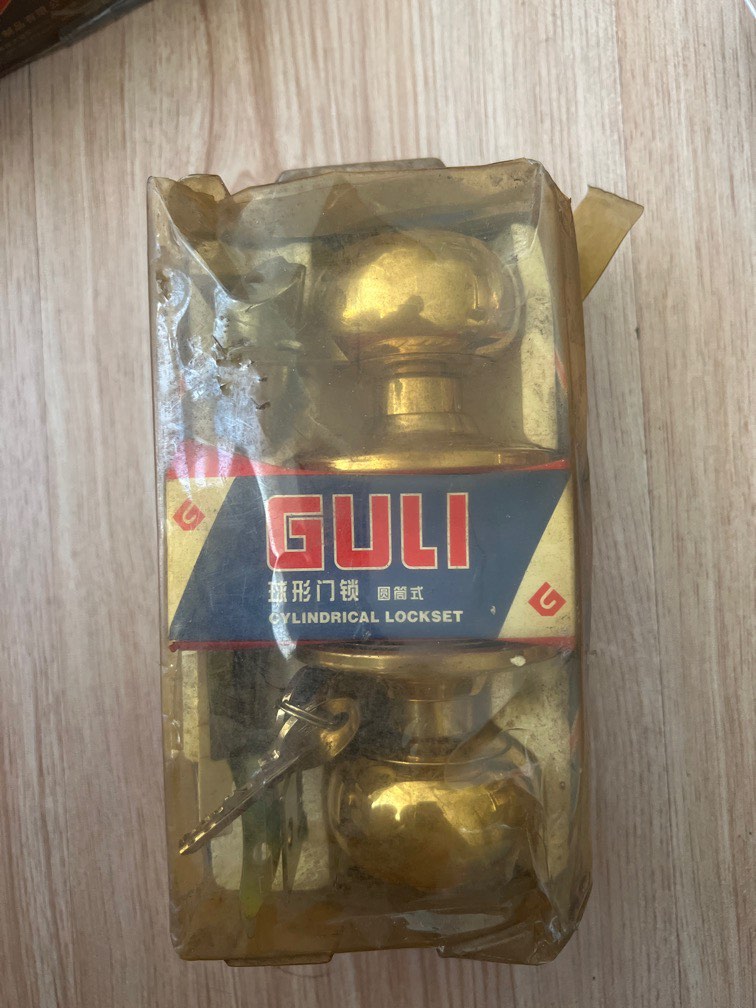 Guli Cylindrical Lockset - Gold, Furniture & Home Living, Security ...