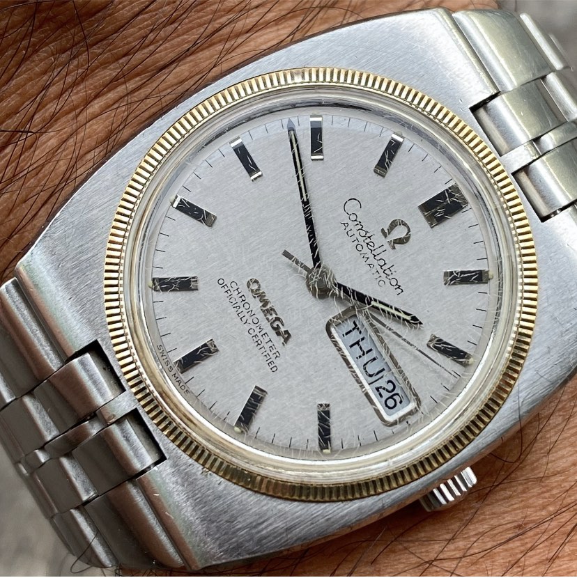 (Heavy Patina) Omega constellation chronometer JUMBO Day Date automatic ...