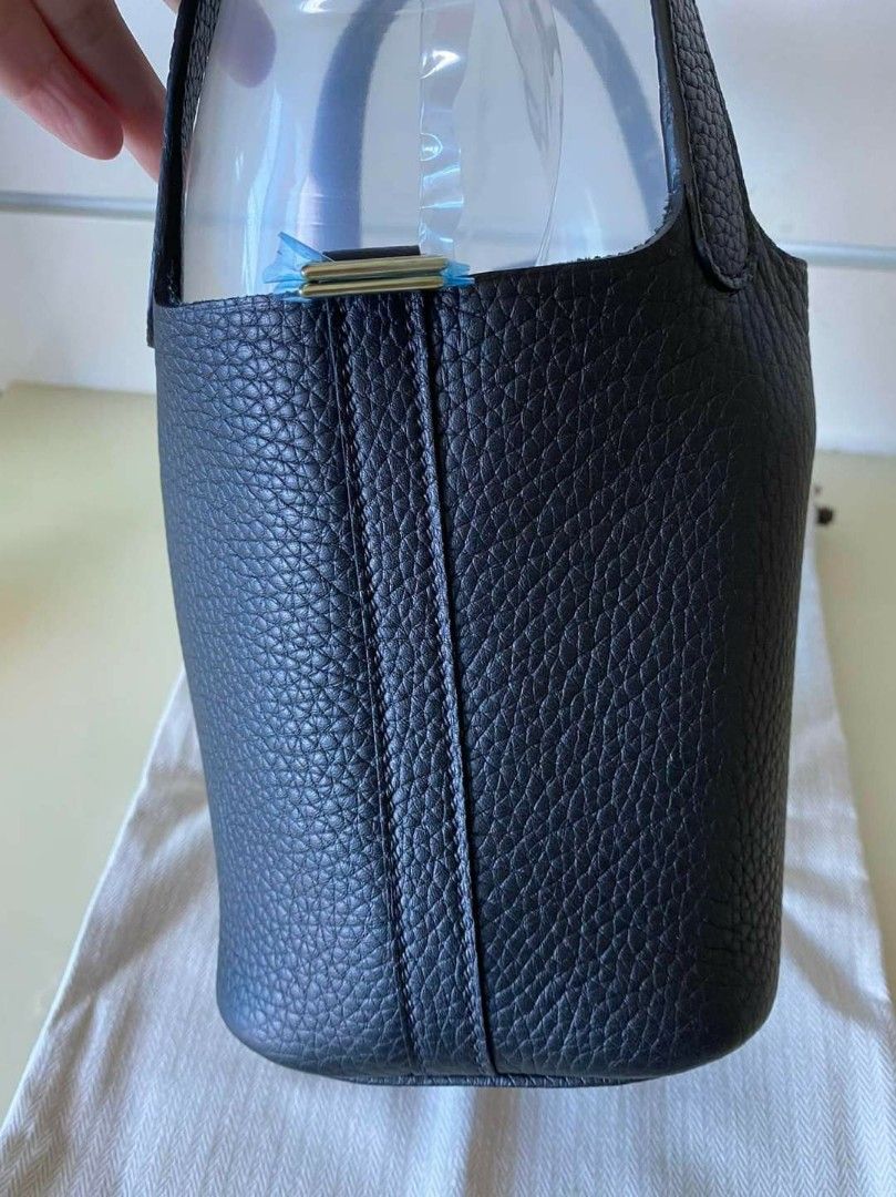 Hermes picotin 14 clemence mini bucket bag etoupe tan noir hermes ...