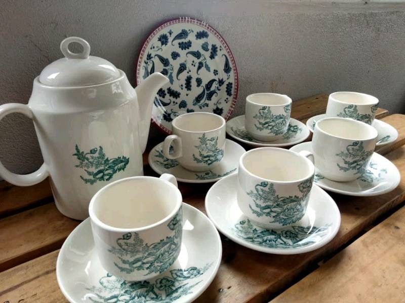 #Huat88 Kopitiam Tea set 14pcs Oldskool, Furniture & Home Living ...