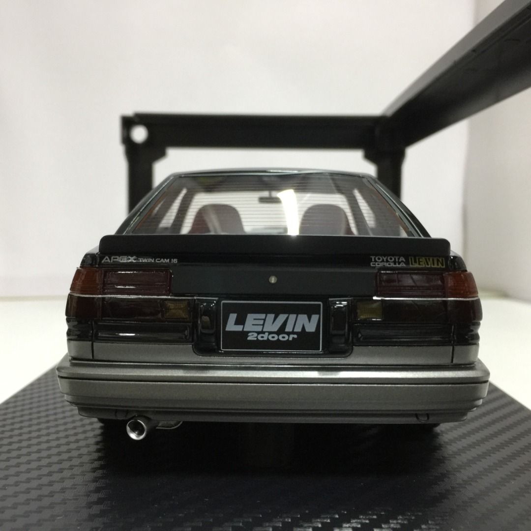 IGNITION MODEL IG 1/18 TOYOTA COROLLA LEVIN AE86 2-DOOR GT APEX BLACK SILVER (90556) (P15M-331 ...