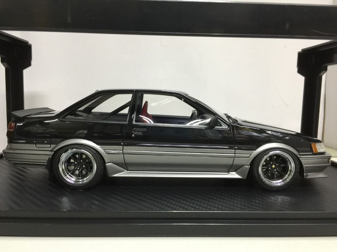 IGNITION MODEL IG 1/18 TOYOTA COROLLA LEVIN AE86 2-DOOR GT APEX BLACK SILVER (90556) (P15M-331 ...