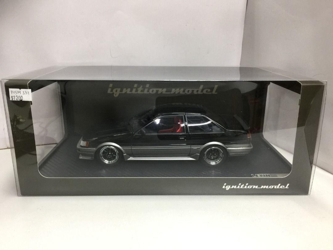 IGNITION MODEL IG 1/18 TOYOTA COROLLA LEVIN AE86 2-DOOR GT APEX BLACK SILVER (90556) (P15M-331 ...