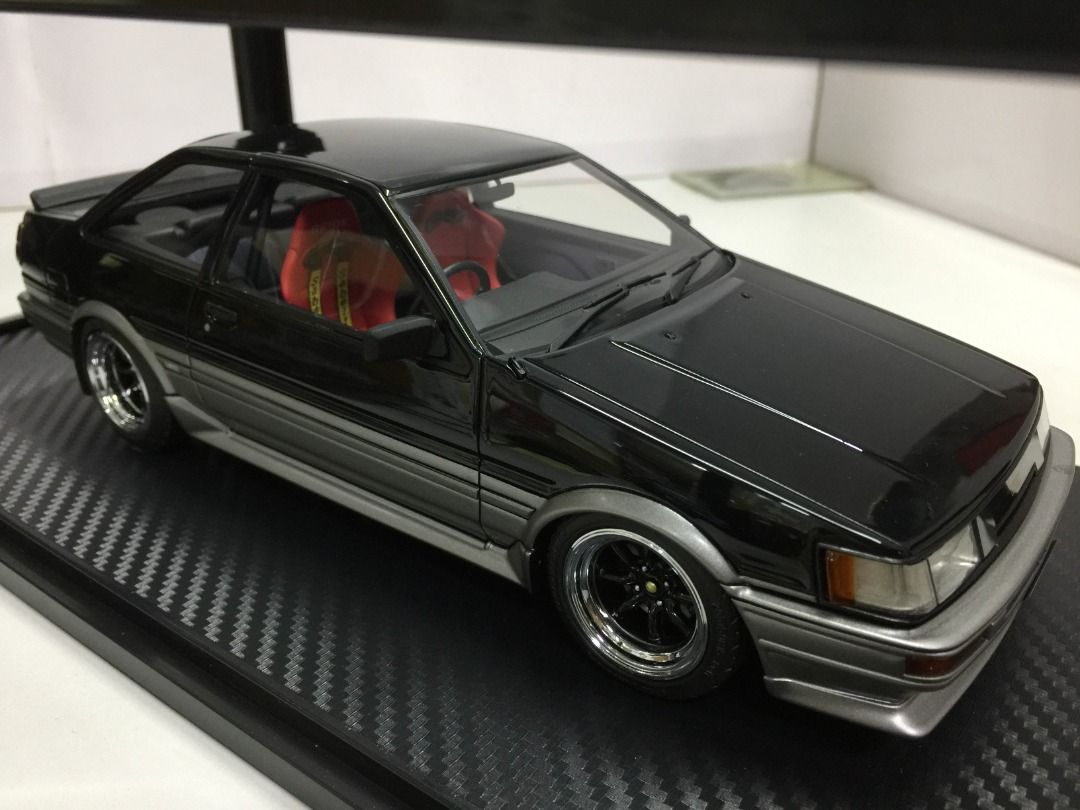 IGNITION MODEL IG 1/18 TOYOTA COROLLA LEVIN AE86 2-DOOR GT APEX BLACK SILVER (90556) (P15M-331 ...