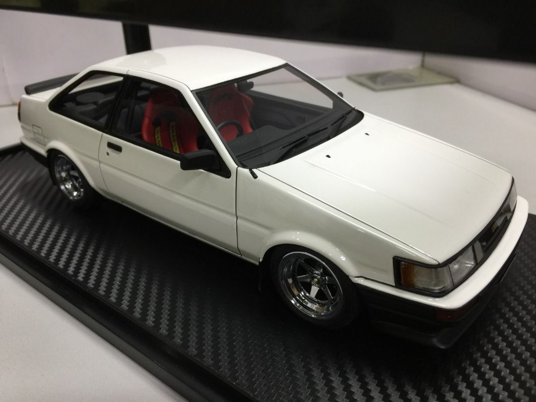 IGNITION MODEL IG 1/18 TOYOTA COROLLA LEVIN AE86 2-DOOR GT APEX WHITE (90554) (P15M-329), 興趣及遊戲 ...