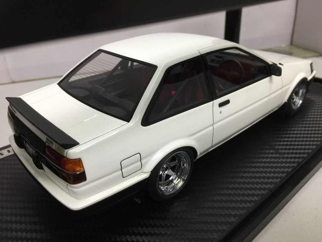 IGNITION MODEL IG 1/18 TOYOTA COROLLA LEVIN AE86 2-DOOR GT APEX WHITE (90554) (P15M-329), 興趣及遊戲 ...