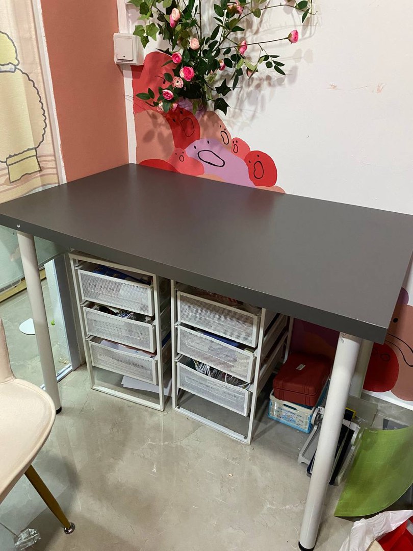 Ikea Grey Table, Furniture & Home Living, Furniture, Tables & Sets on ...
