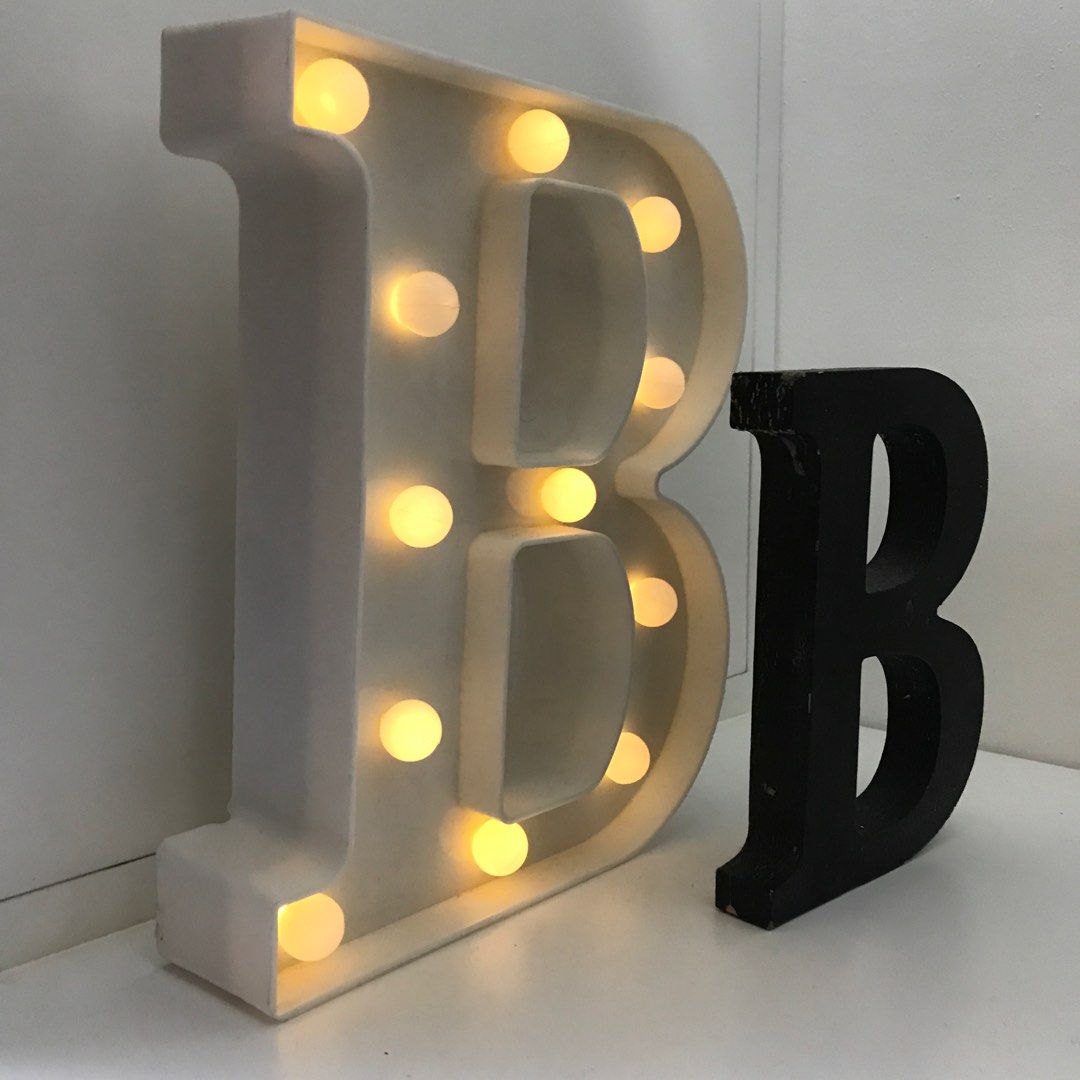 Letter B Light with free Letter B Stand, Furniture & Home Living, Home ...