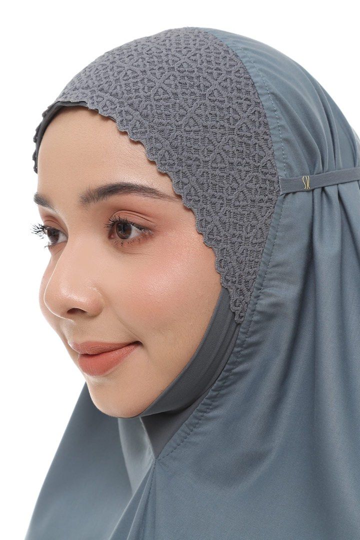 [LIMITED] ORIGINAL TELEKUNG SITI KHADIJAH | HARMONY MODISH LIAN LI IN ASH BLUE, Women's Fashion ...