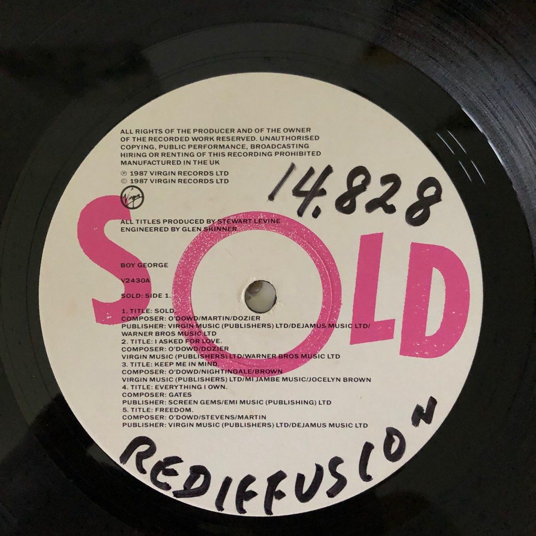 (LP) Boy George - Sold 1987 vinyl, Hobbies & Toys, Music & Media ...