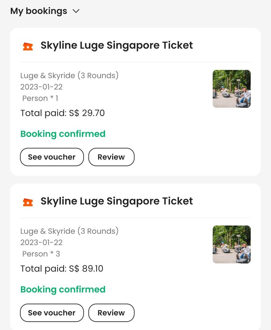 Luge & Skyride Ticket, Tickets & Vouchers, Vouchers on Carousell