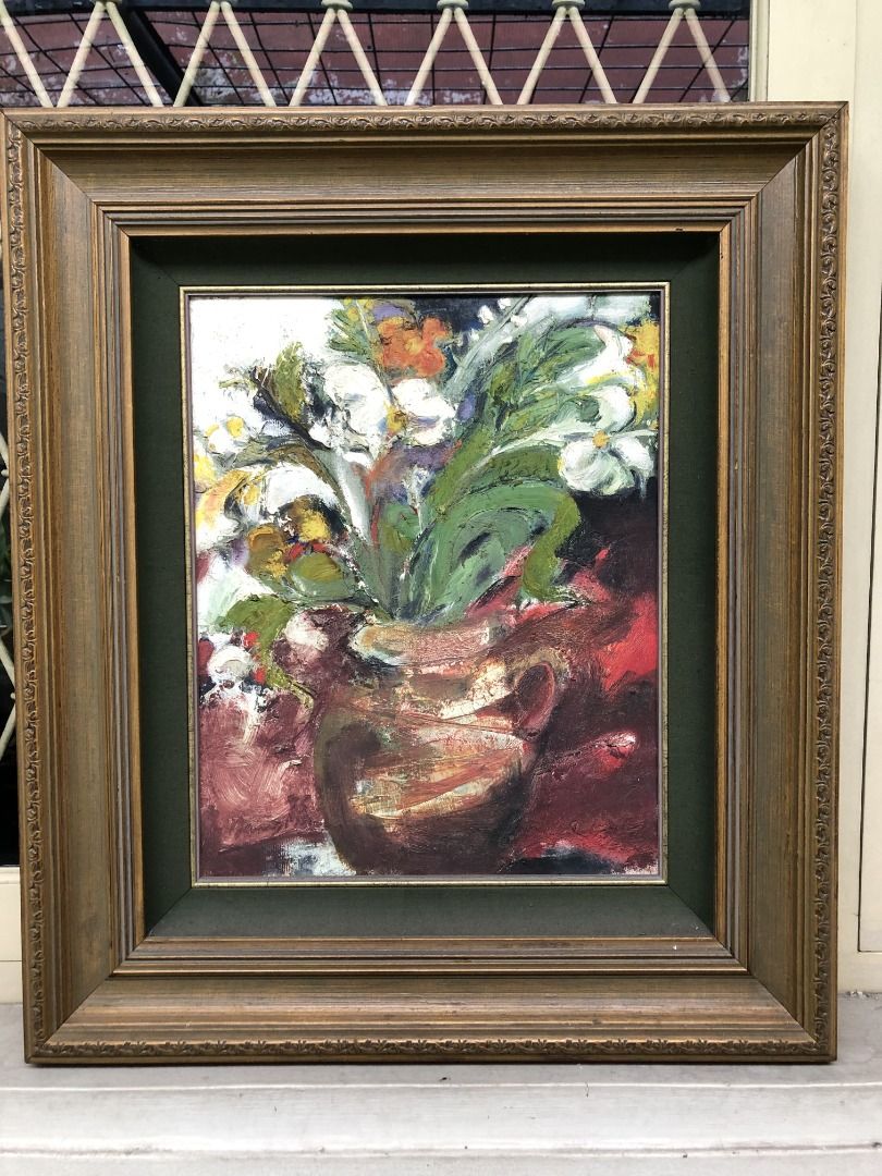 Lukisan Antik Bunga Abstract Beserta Frame Antique Vintage Jadul ...