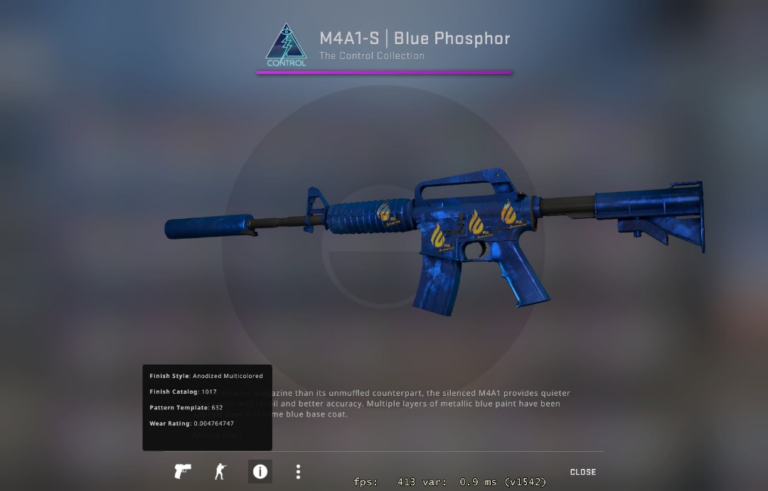 M4A1-S BLUE PHOSPHOR, Video Gaming, Gaming Accessories, In-Game Products on Carousell
