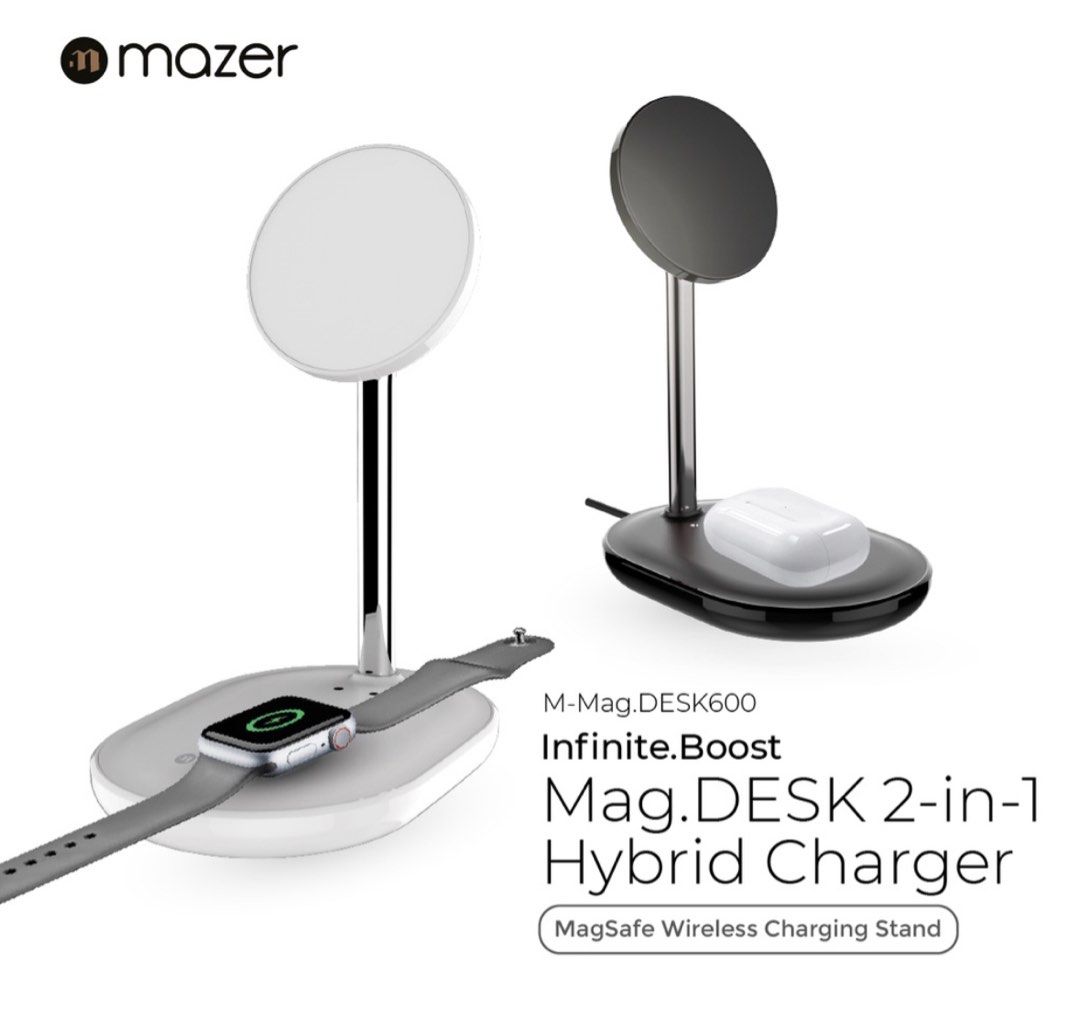 MagSafe Wireless Charger Stand White Mazer M-Mag.DESK600 Infinite.Boost ...