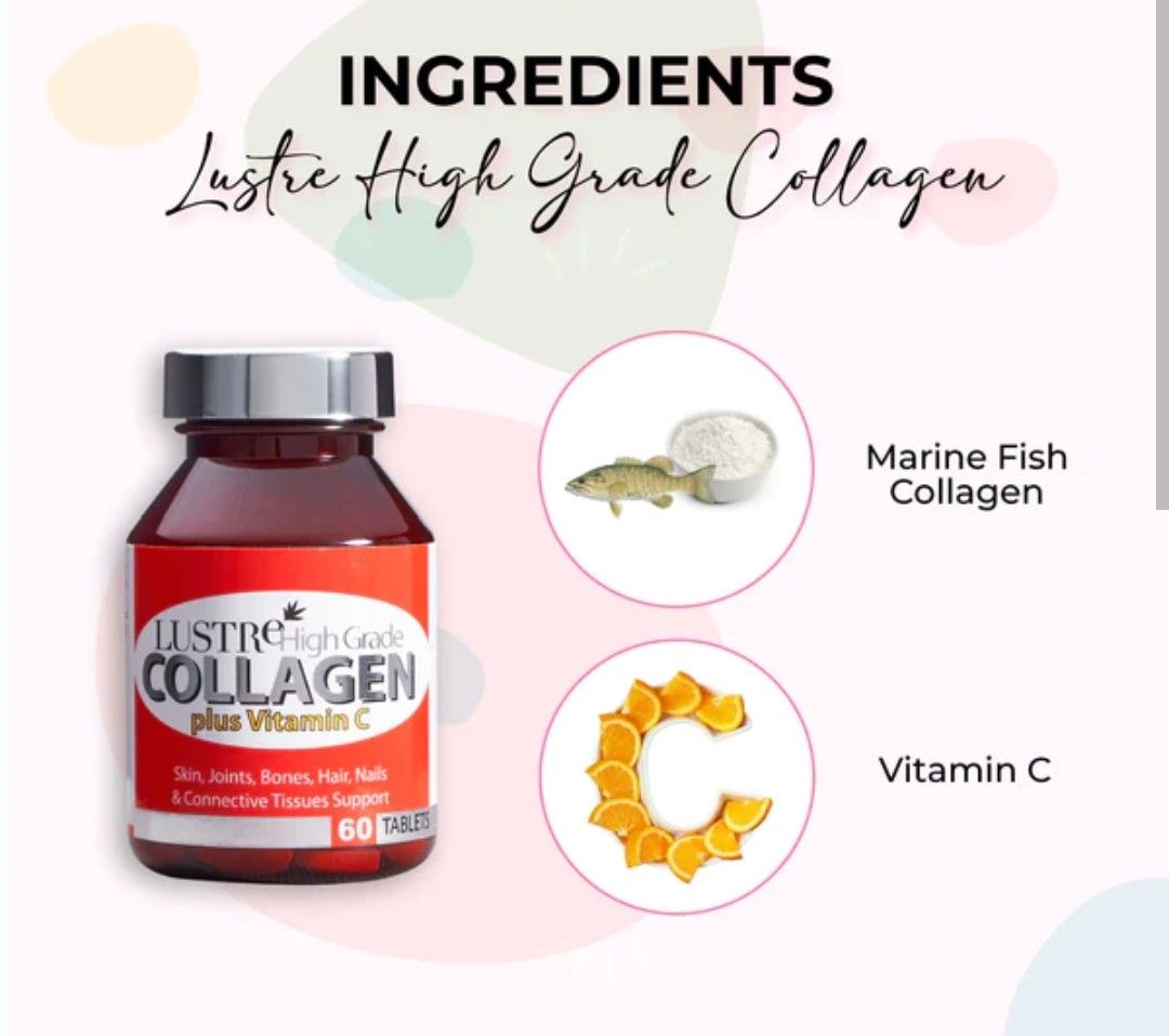 My Lustre | High Grade Collagen plus Vitamin C | 60 Tablets, Health ...