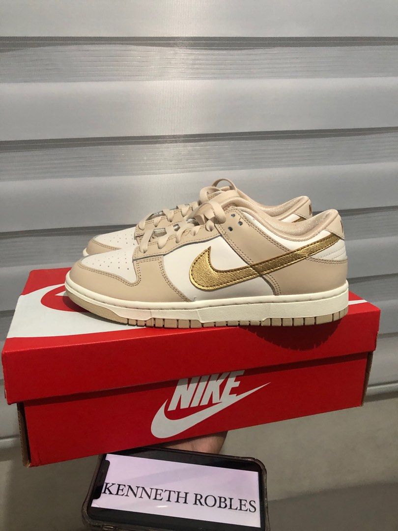 Nike Dunk Low Gold Swoosh Wmns Mens Fashion Footwear Sneakers On Carousell