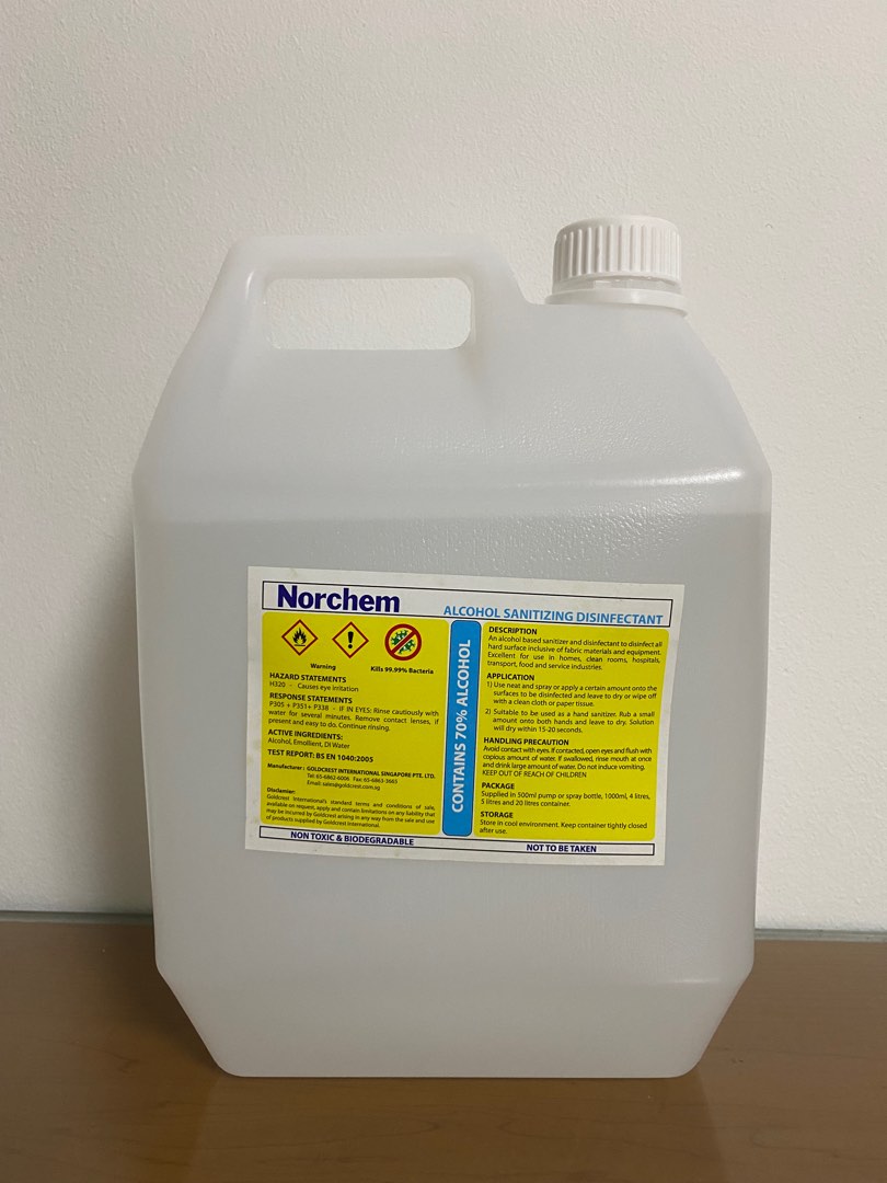 Norchem Alcohol Sanitizing disinfectant, Furniture & Home Living ...