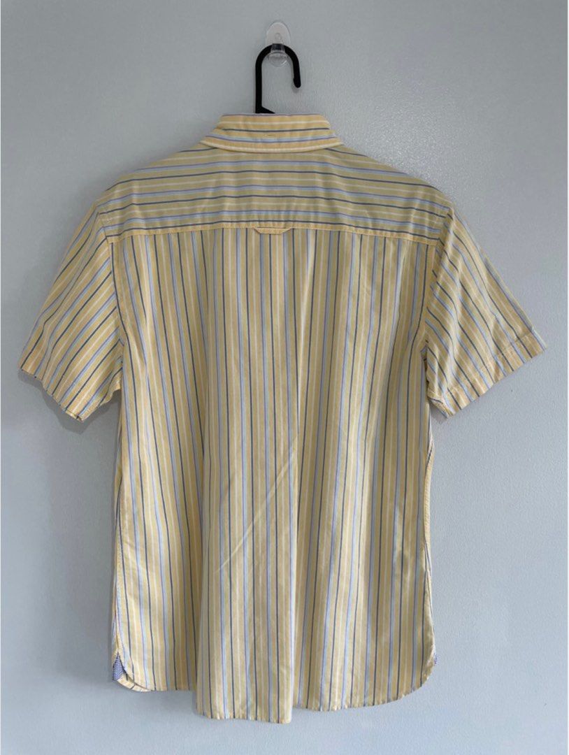 Pastel Yellow Pinstripe Polo, Men's Fashion, Tops & Sets, Formal Shirts ...