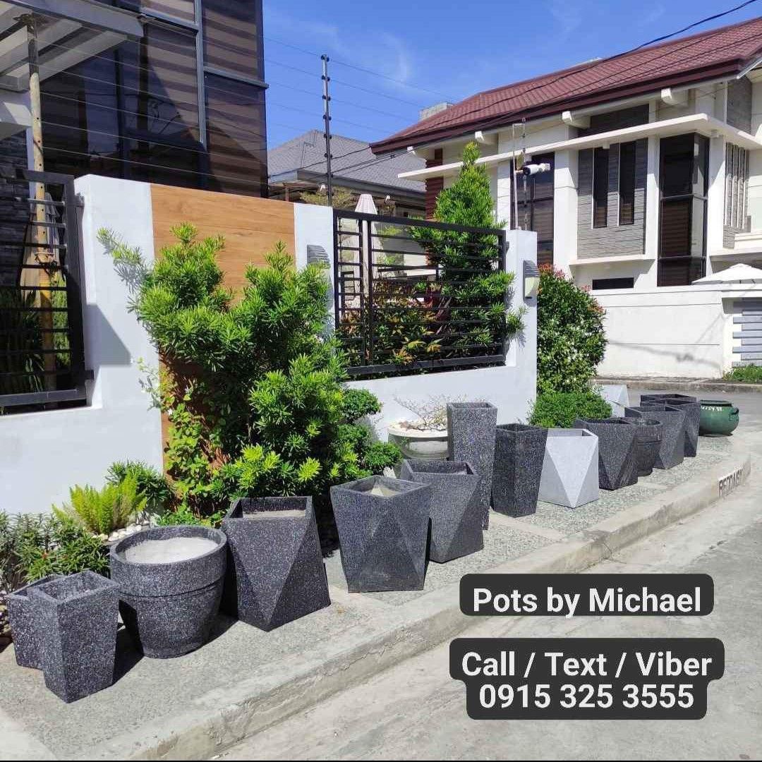 Plant Box Cement Pots Loam Soil, Furniture & Home Living, Gardening ...