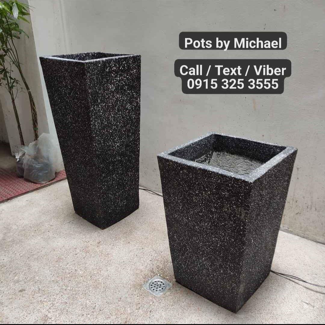 Plant Box Cement Pots Loam Soil, Furniture & Home Living, Gardening ...