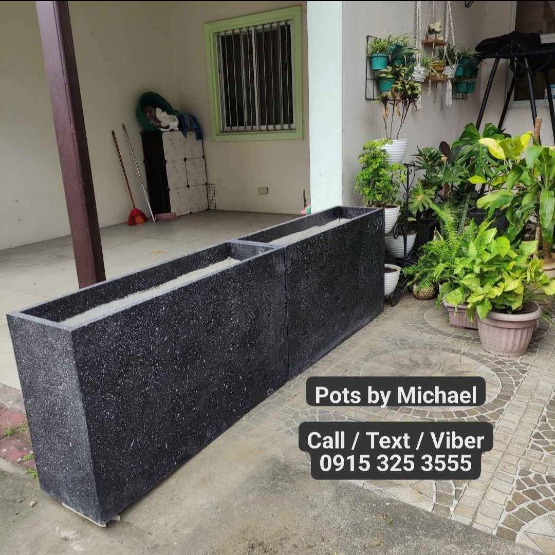 Plant Box Cement Pots Loam Soil, Furniture & Home Living, Gardening ...