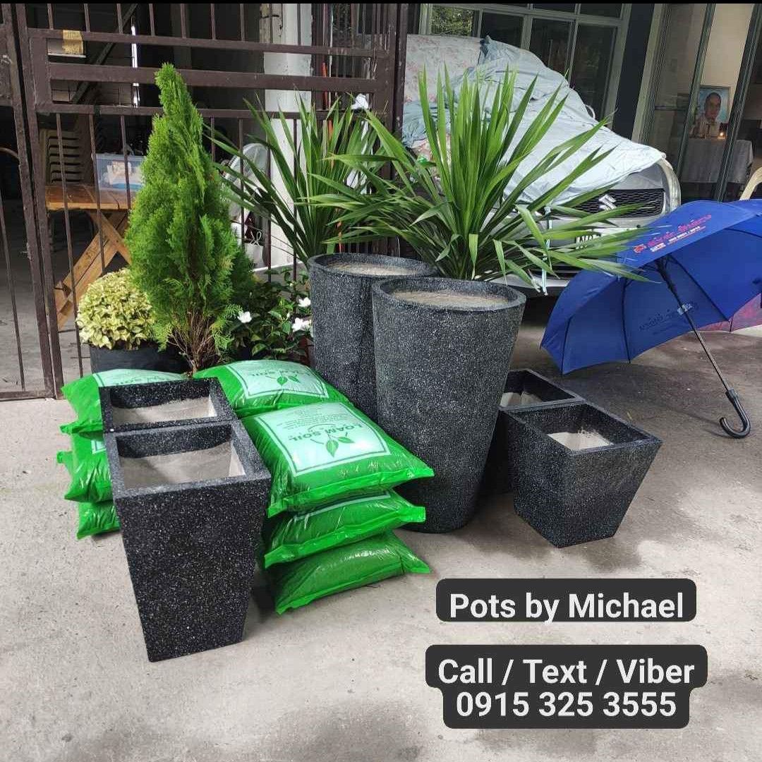 Plant Box Cement Pots Loam Soil, Furniture & Home Living, Gardening ...