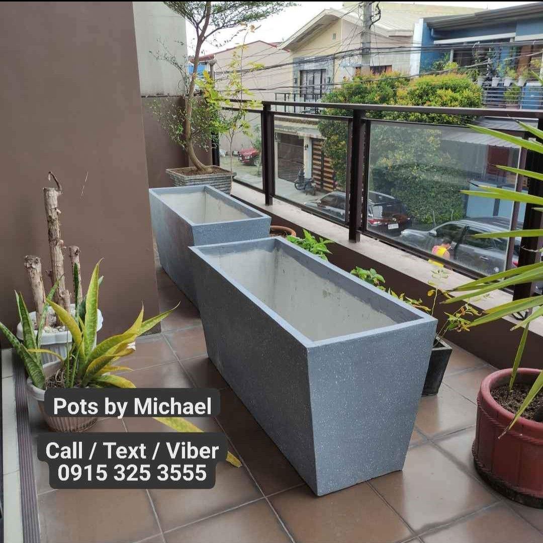 Plant Box Cement Pots Loam Soil, Furniture & Home Living, Gardening ...