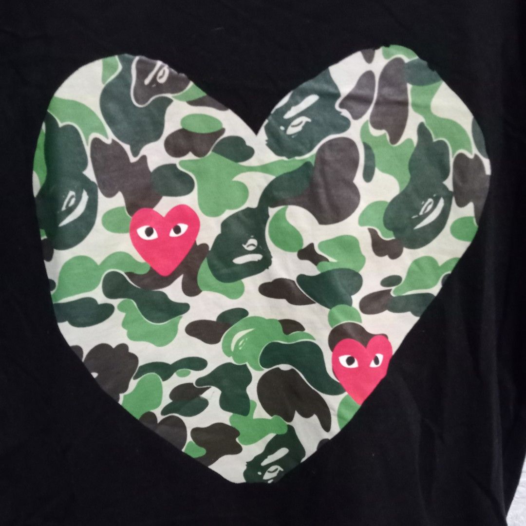 PLAY CDG x BAPE CAMOU, Women's Fashion, Tops, Shirts on Carousell