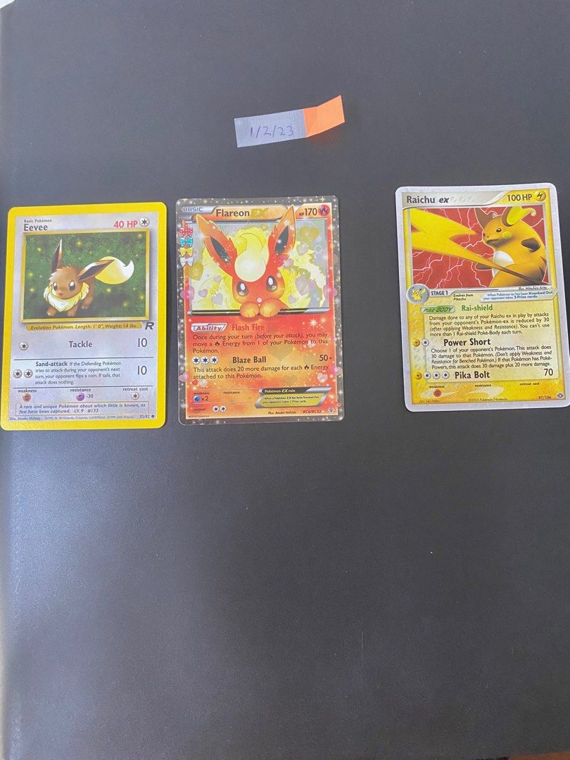 Pokemon cards flareon ex eevolution eeeve evolution Raichu ex emerald ...