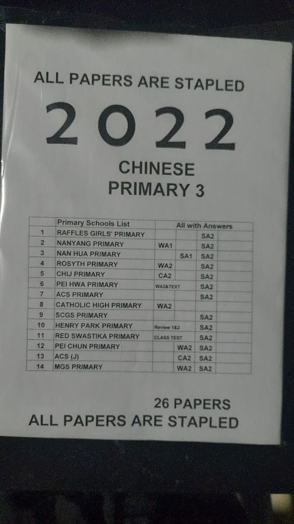 Primary 3 Past Year Exam Papers (Soft Copy only), Hobbies & Toys, Books ...