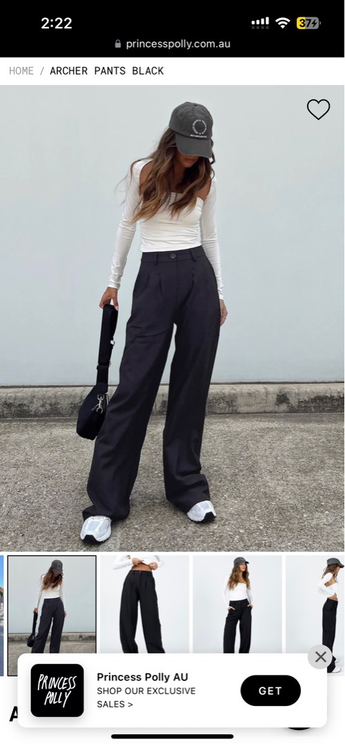 Princess Polly Archer Pants Black, Women's Fashion, Bottoms, Other ...