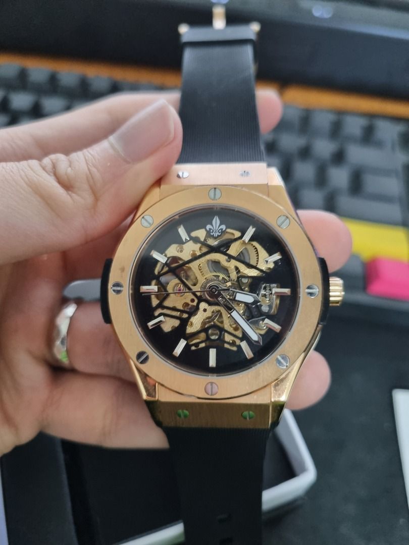 Ralph Christian Prague Skeleton Automatic Deluxe Gold, Men's Fashion ...