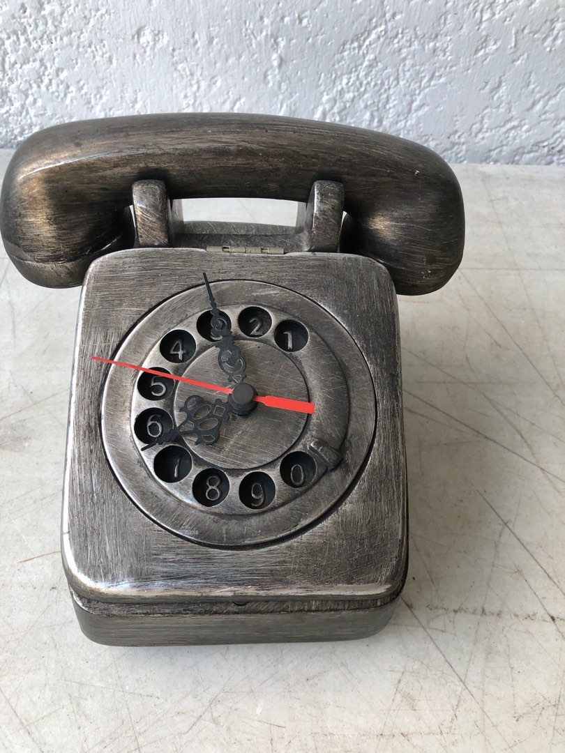 Repro Vintage Telephone Clock as-is, Furniture & Home Living, Home ...
