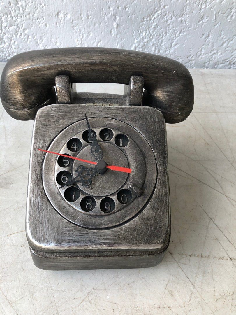 Repro Vintage Telephone Clock as-is, Furniture & Home Living, Home ...