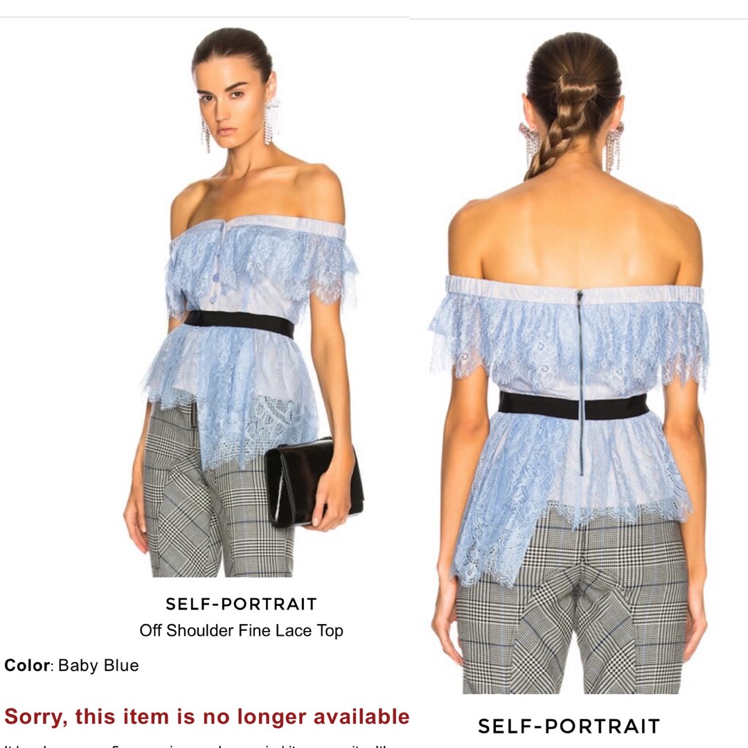 Self portrait powder blue lace top, Women's Fashion, Tops, Blouses on ...