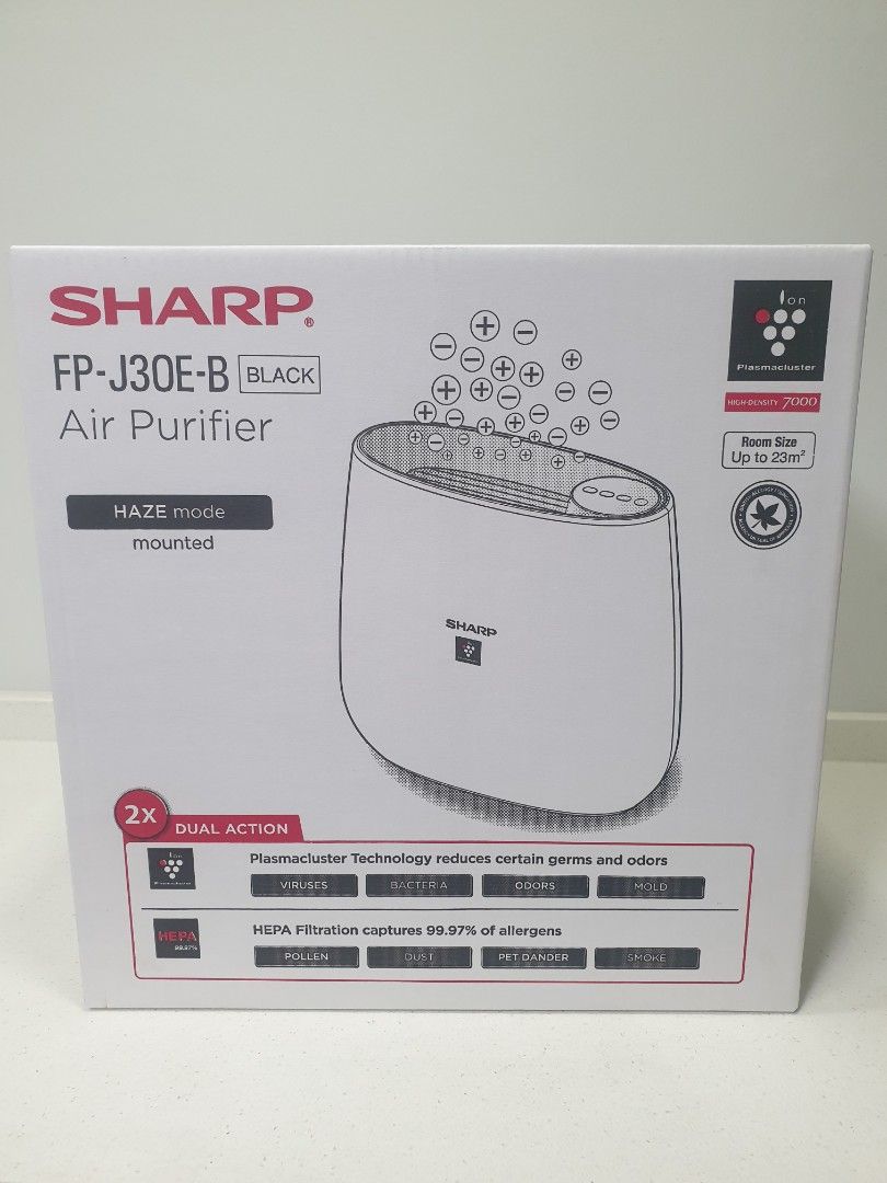 Sharp Air Purifier FP-J30E-B, TV & Home Appliances, Air Purifiers ...