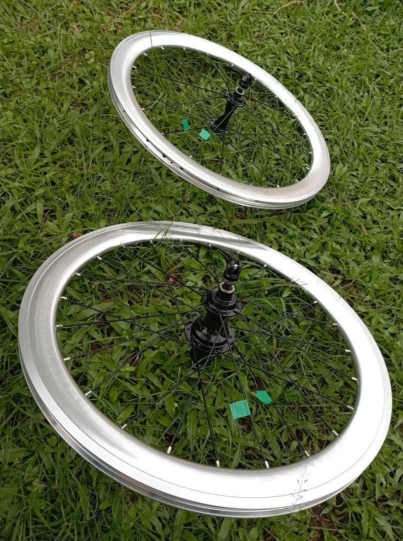 Silver Rim 451 wheelset 40mm profile for minivelo foldingbike jengkrek ...