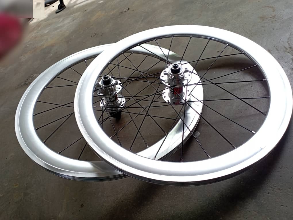 Silver Rim 451 wheelset 40mm profile for minivelo foldingbike jengkrek ...