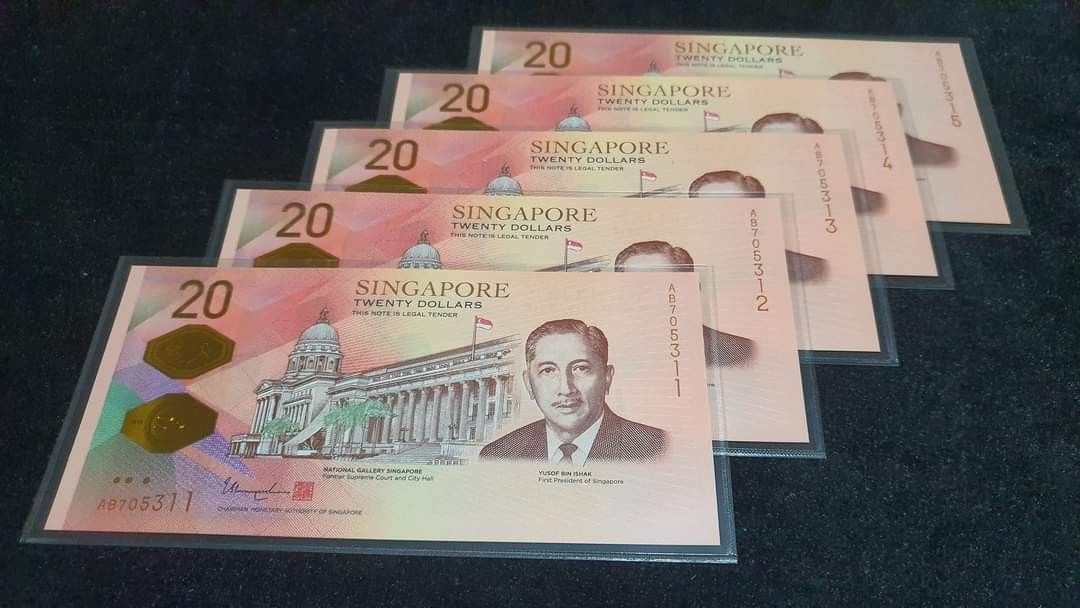 Singapore Bicentennial $20 Dollar Note(Running Number With Folder ...