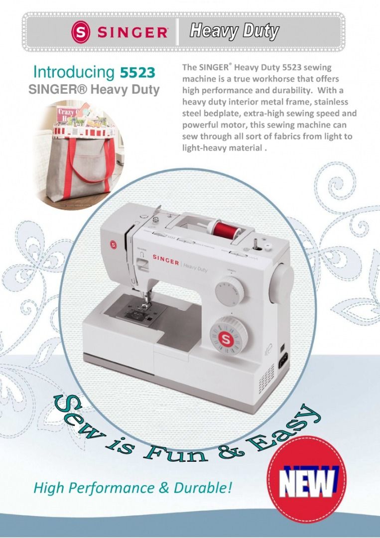 Singer Heavy-Duty 5523 23 Stitch Patterns, Hobbies & Toys, Stationery ...