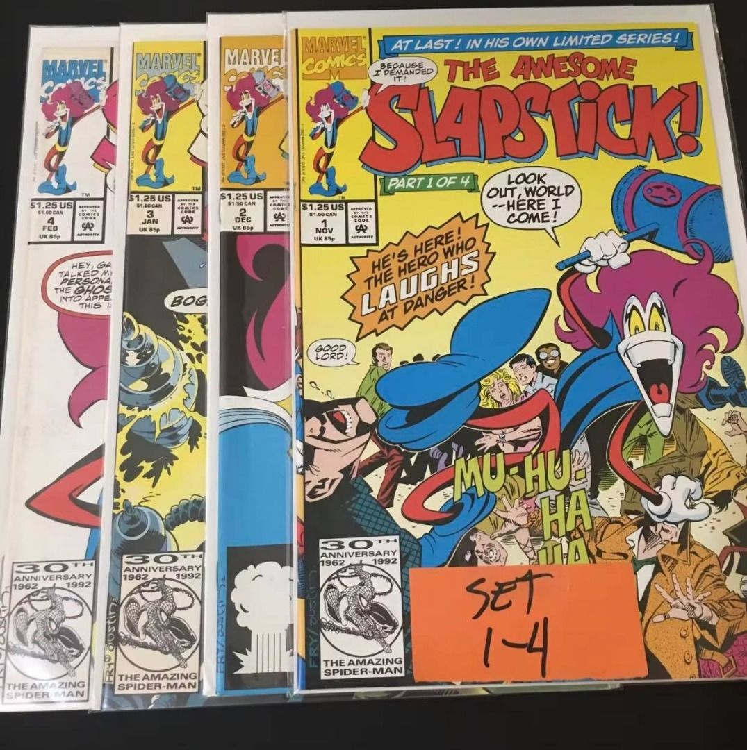 Slapstick 1,2,3,4 Complete set 1-4 By Marve l Comic Book 1992 Original ...